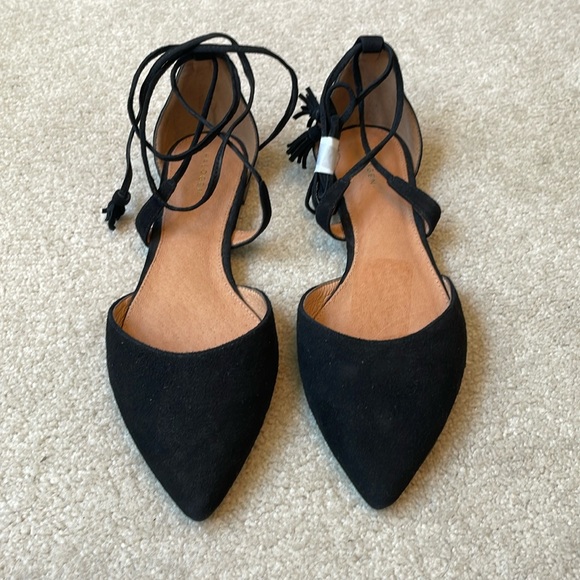 Halogen | Shoes | Nwob Halogen Black Suede Pointed Toe Ankle Wrapping ...